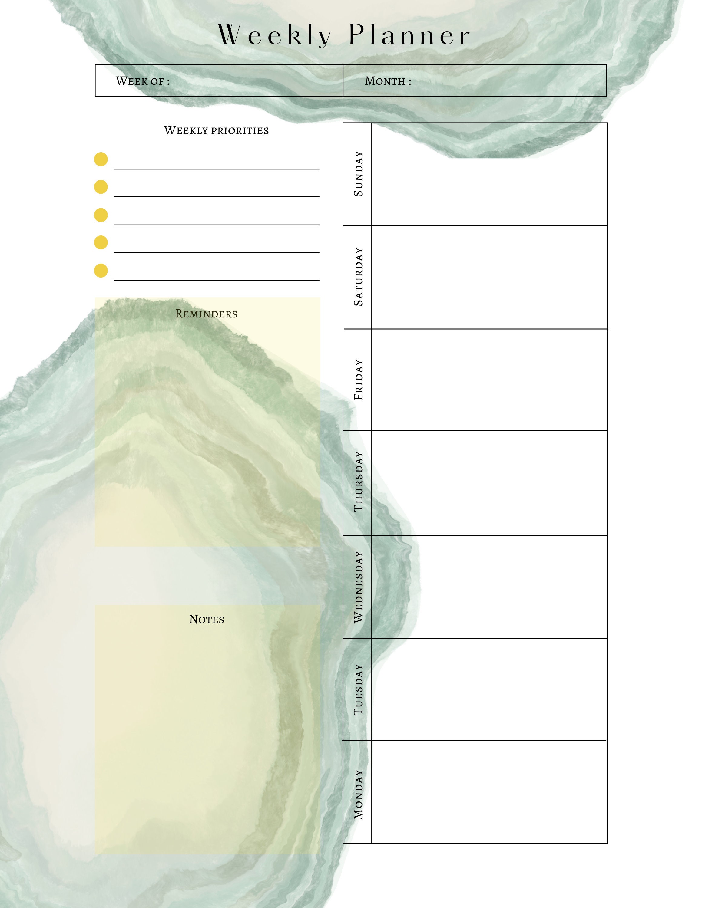 Weekly Downloadable Digital Printable Planner PDF - Etsy