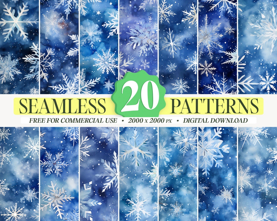 Blue Winter Paper Pattern Pack 20 Pack of Seamless Patterns - Etsy