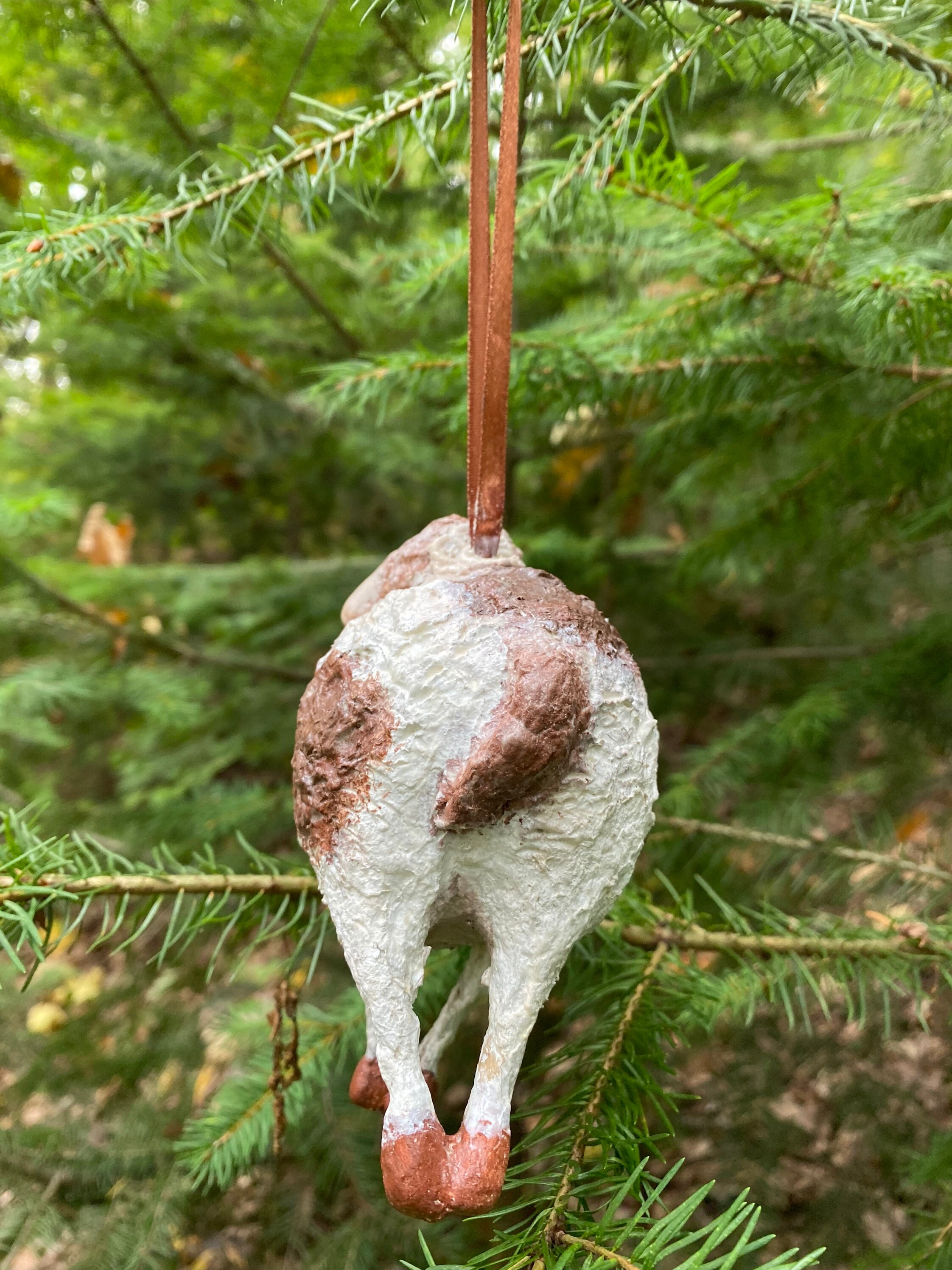 Sheep Figurine Paper Mache Miniature Sculpture Handmade Gift Nice ...