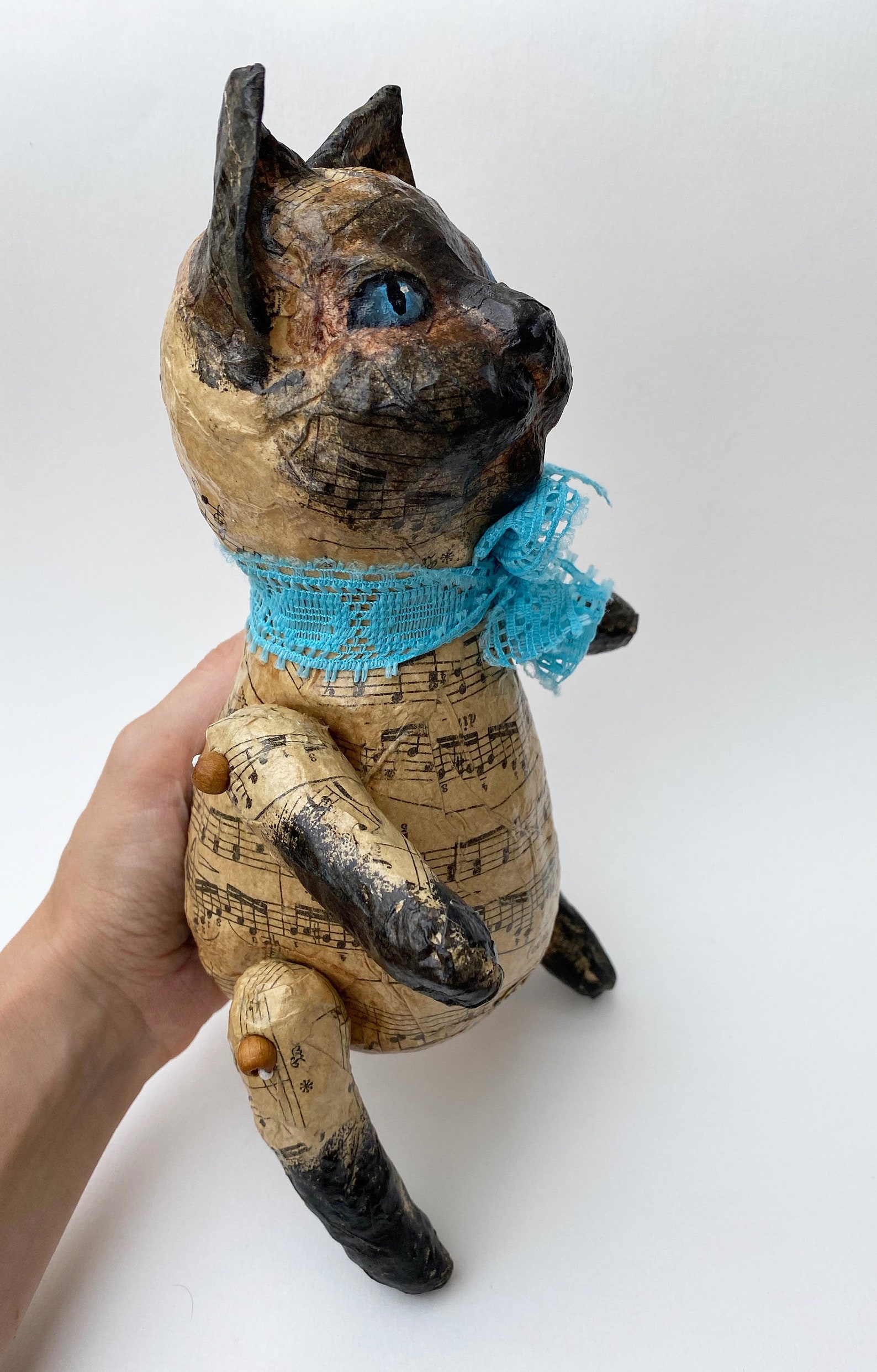 Mozart Cat Figurine Paper Mache Interior Decor Gift for - Etsy