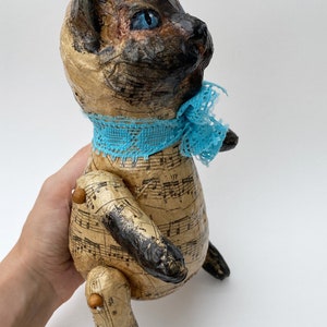 Mozart - Cat Figurine, Paper Mache, Interior Decor, Gift for Cat Lovers ...