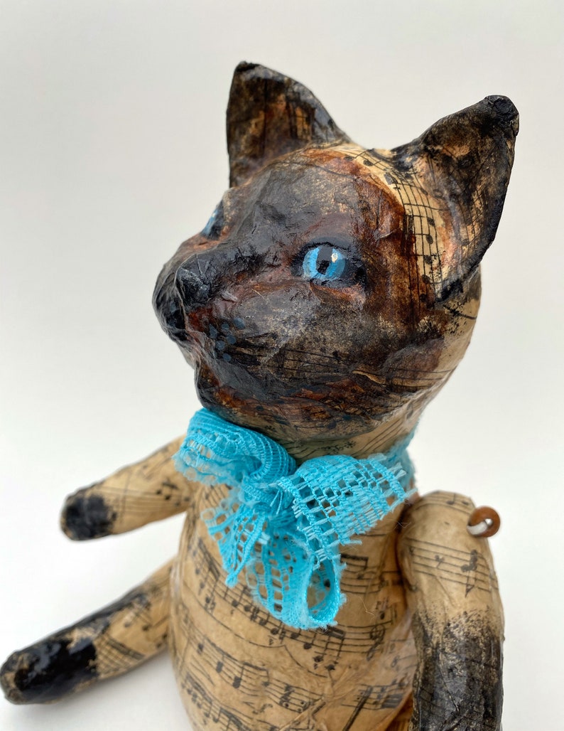 Mozart - Cat Figurine, Paper Mache, Interior Decor, Gift for Cat Lovers ...
