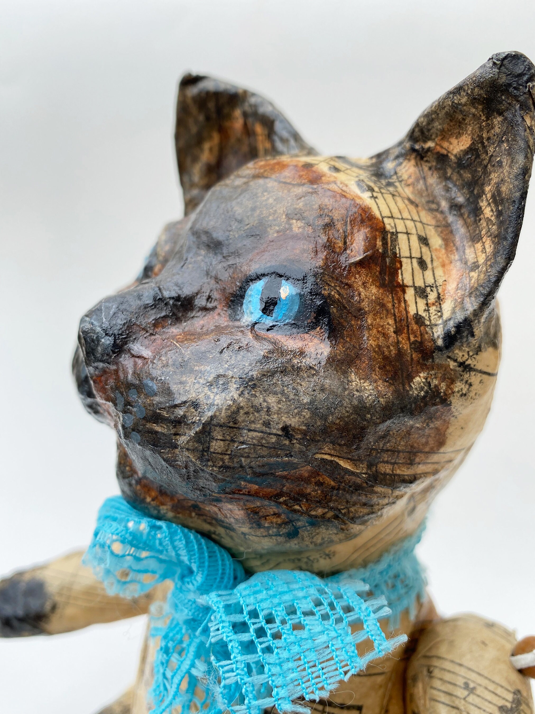 Mozart Cat Figurine Paper Mache Interior Decor Gift for - Etsy