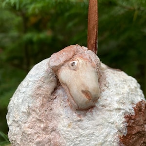 Sheep Figurine; Paper Mache Miniature Sculpture; Handmade Gift; Nice ...