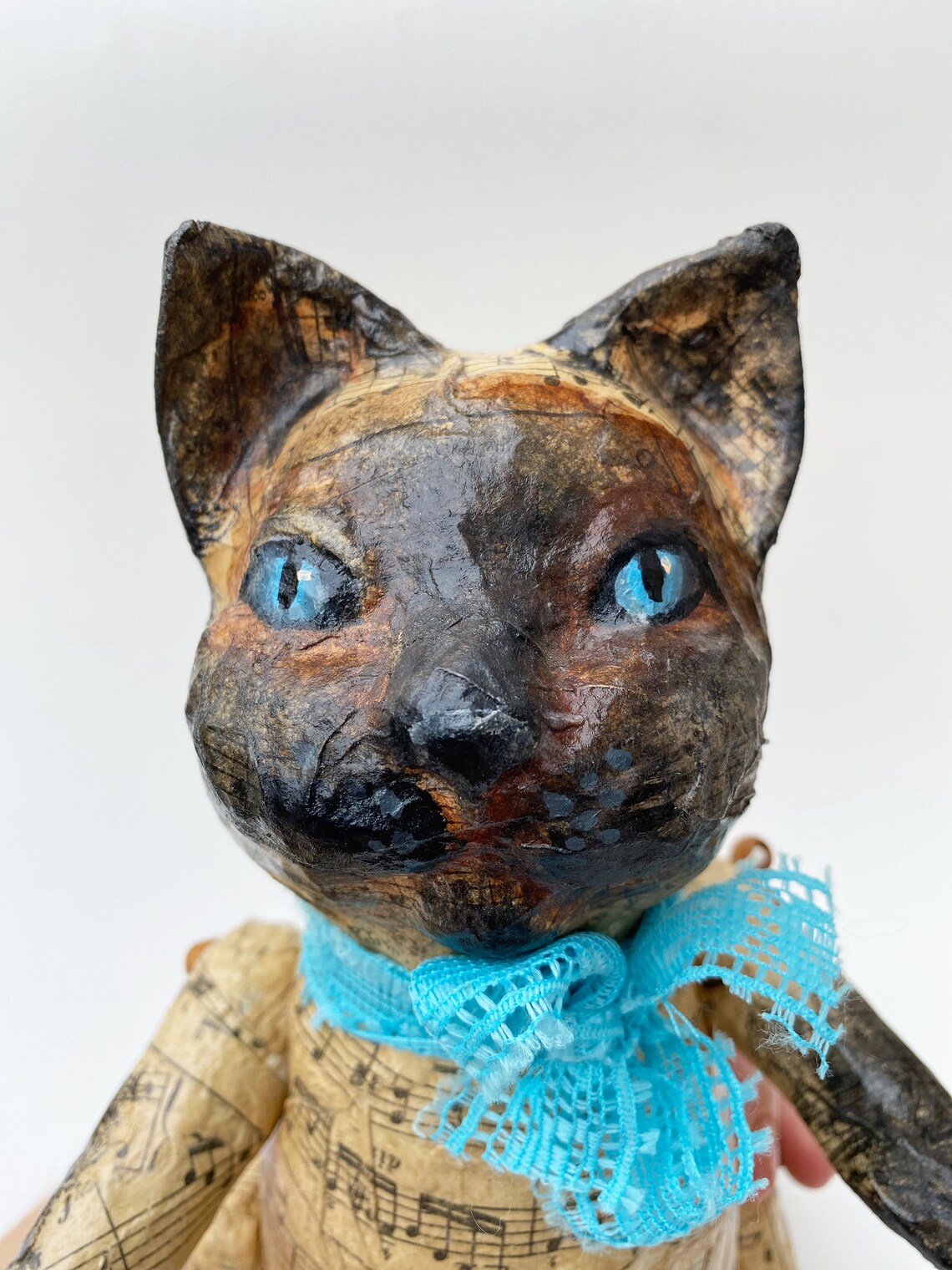 Mozart Cat Figurine Paper Mache Interior Decor Gift for - Etsy