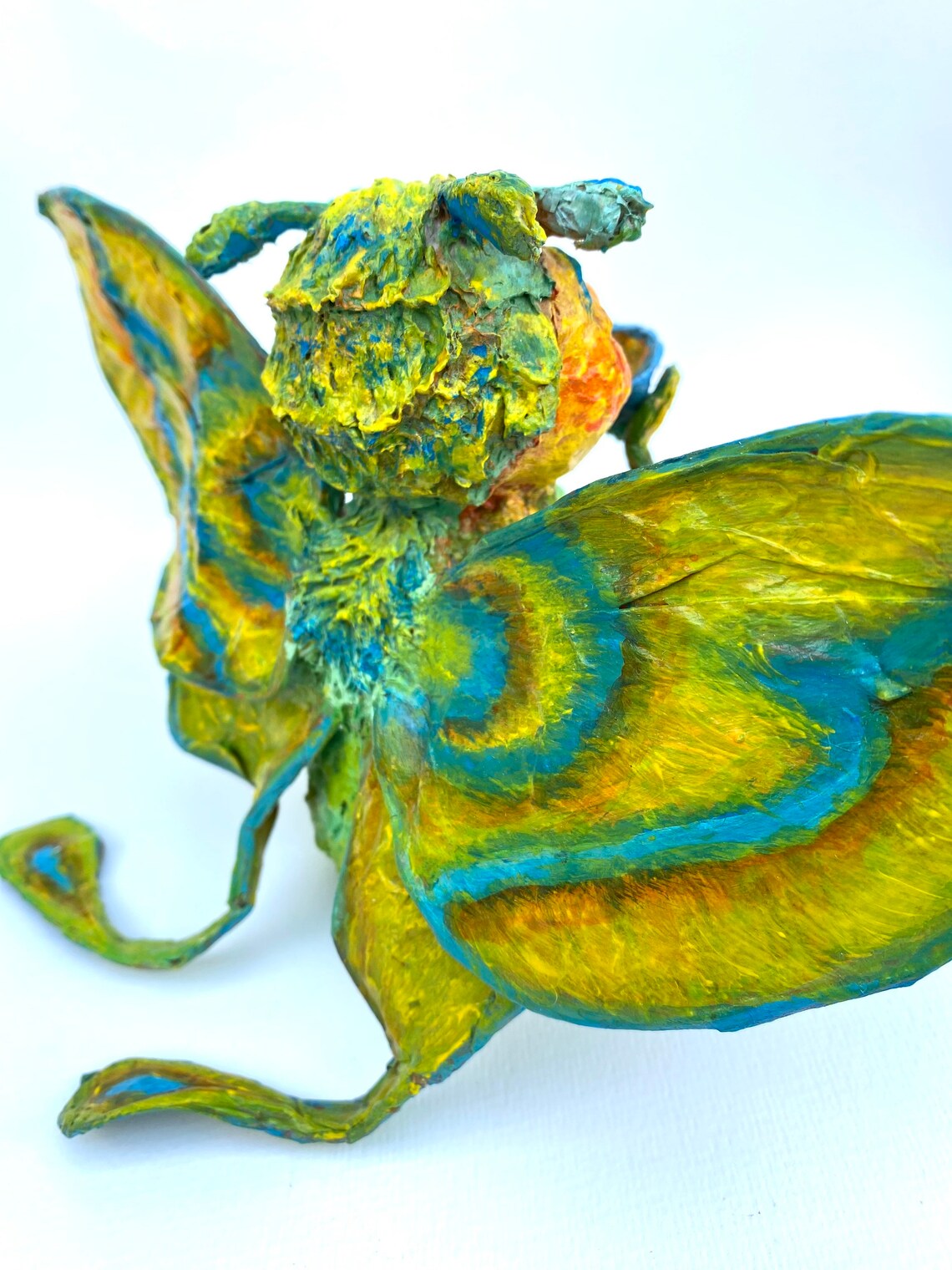 Green Papier Mache Butterfly Figurine Having Tea and Cake - Etsy