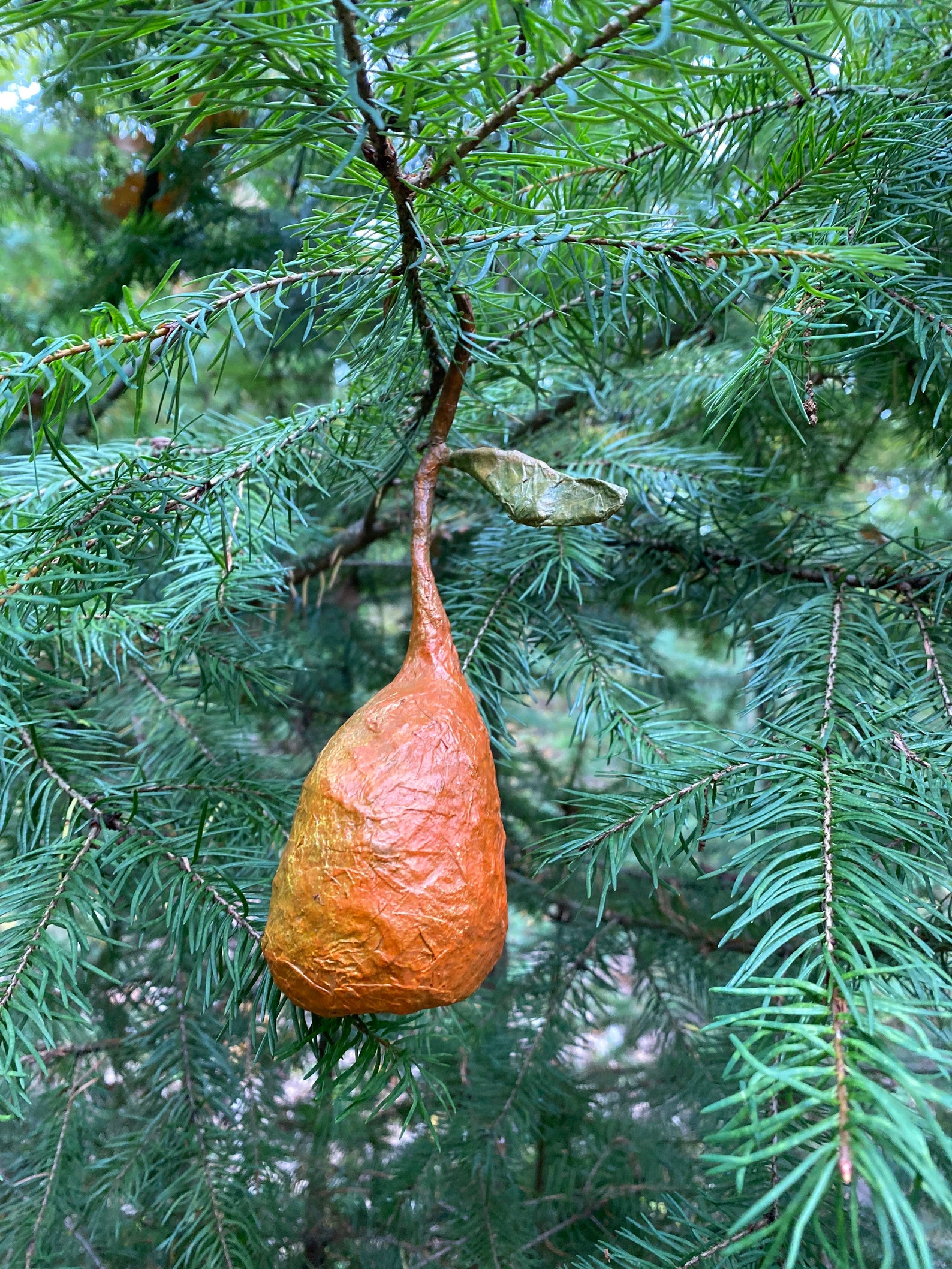 Decorative Paper Mache Pear; Christmas Tree Ornament; New Year’s Decor ...