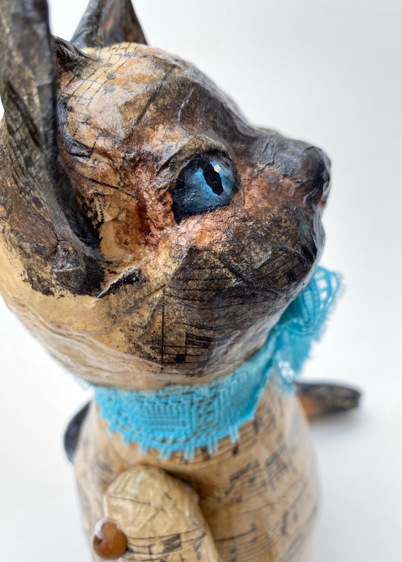 Mozart - Cat Figurine, Paper Mache, Interior Decor, Gift for Cat Lovers ...