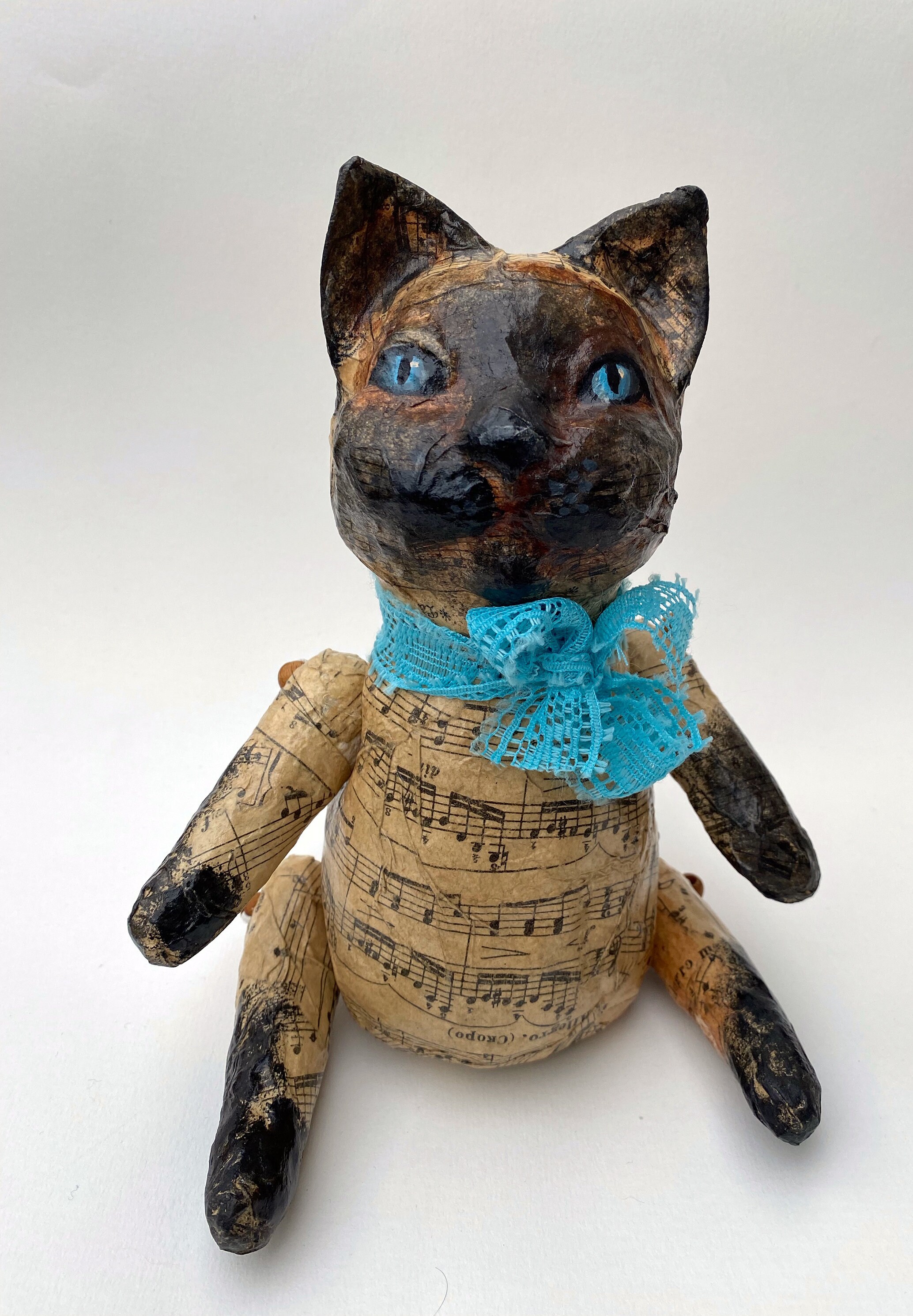 Mozart Cat Figurine Paper Mache Interior Decor Gift for - Etsy