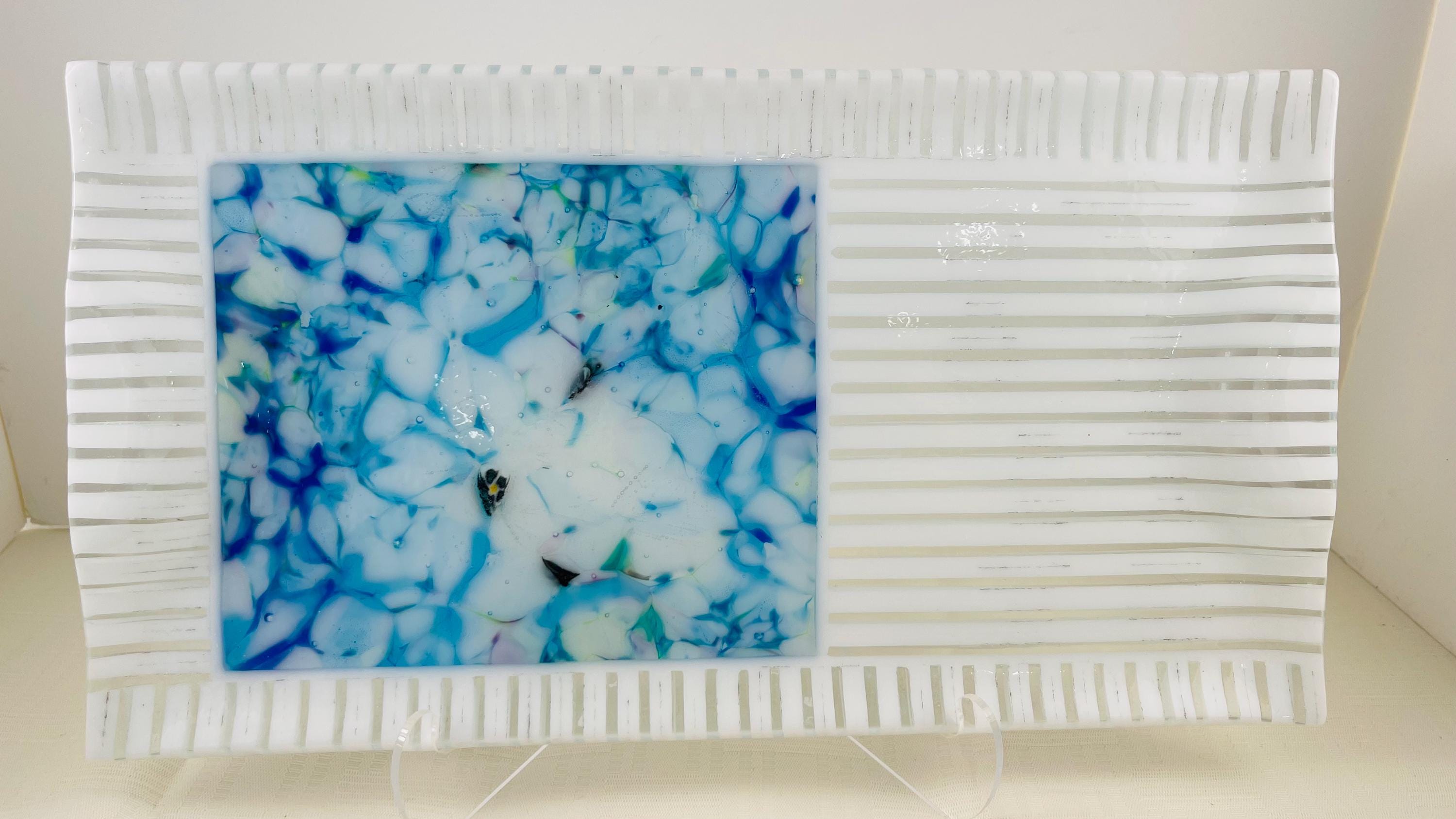 Fused Glass Plate With Frit - Etsy