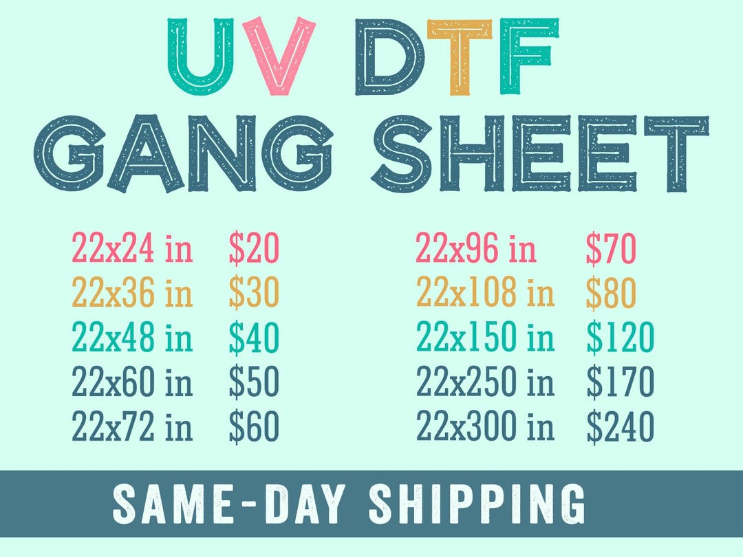 Custom UV DTF Gang Sheet, Decals, Stickers, Transfers, Wholesale Prices ...