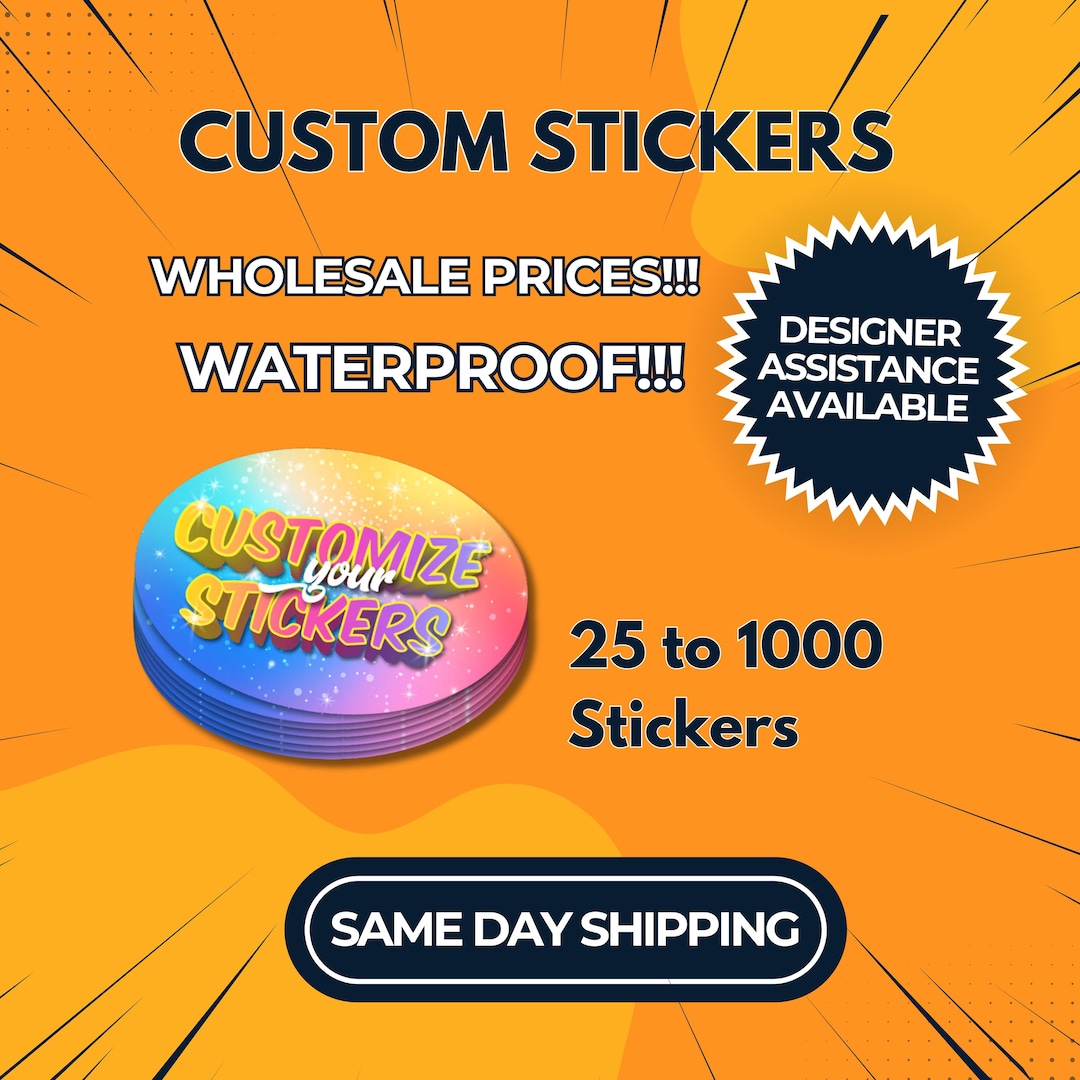 Custom Logo Stickers: UV DTF, Waterproof & Scratch-resistant - Etsy
