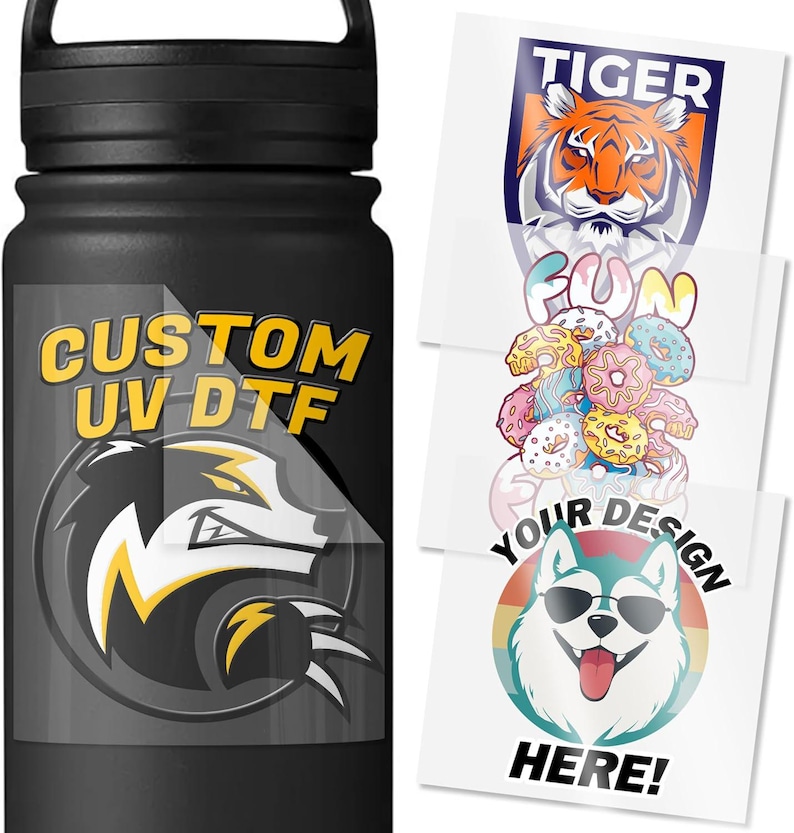 Custom Logo Stickers: UV DTF, Waterproof & Scratch-resistant - Etsy