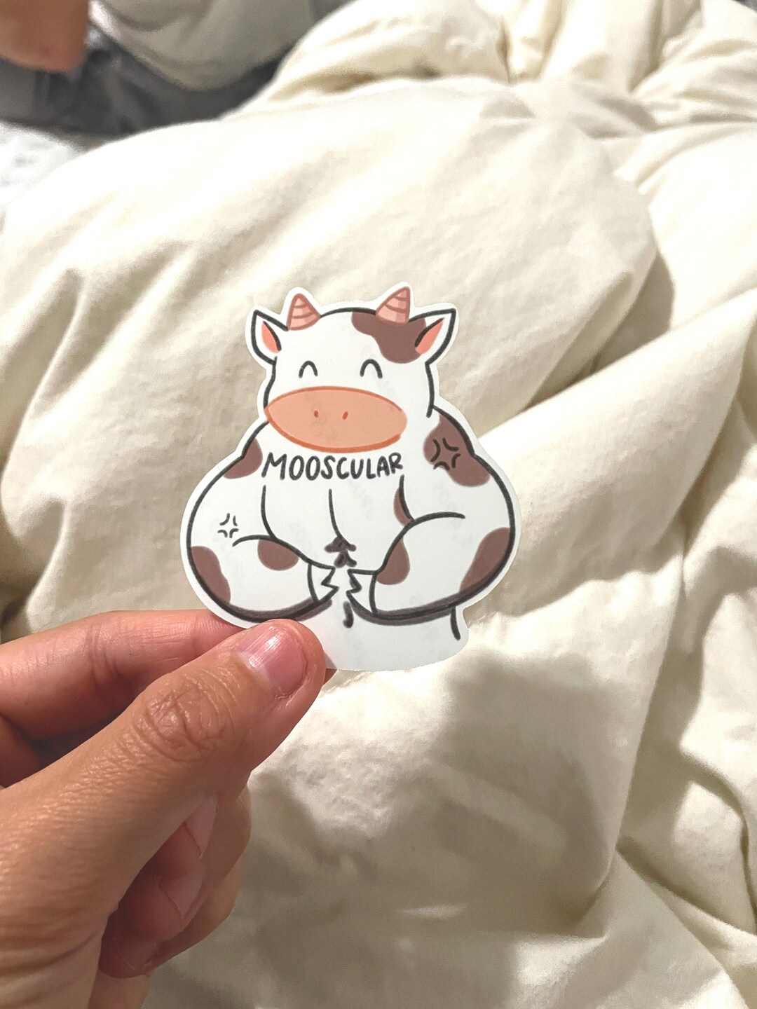 Mooscular Water Resistant Decal Sticker / Cute / Gift Under 10 / Pun ...