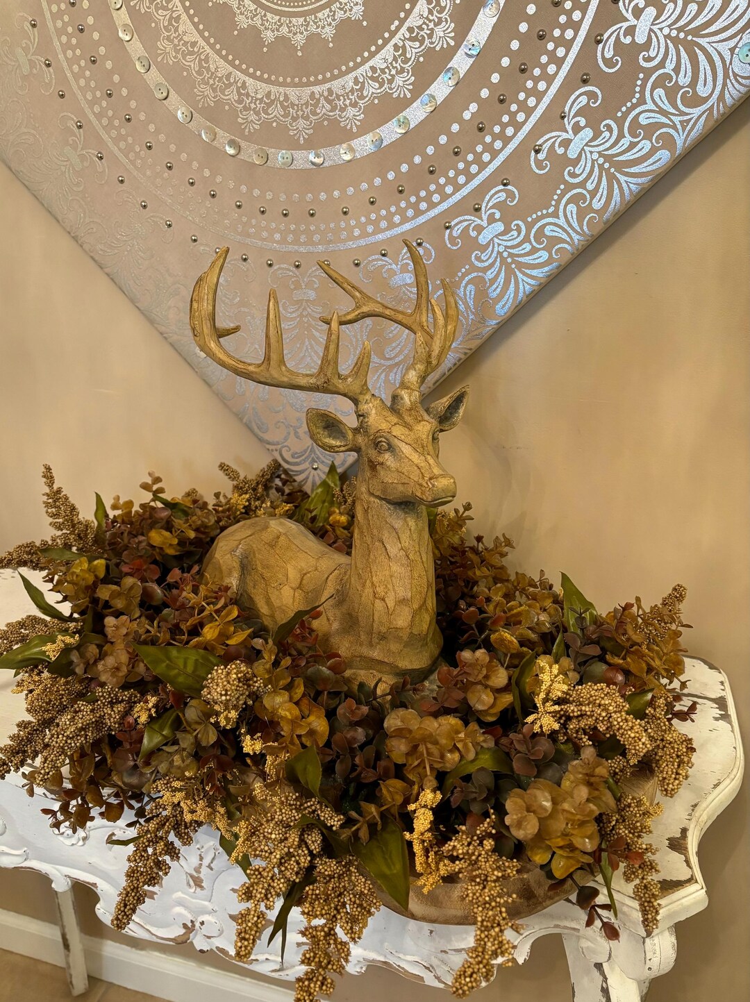 Deer Decor, Dining Table Centerpiece, Rustic Centerpiece, Cabin Decor ...