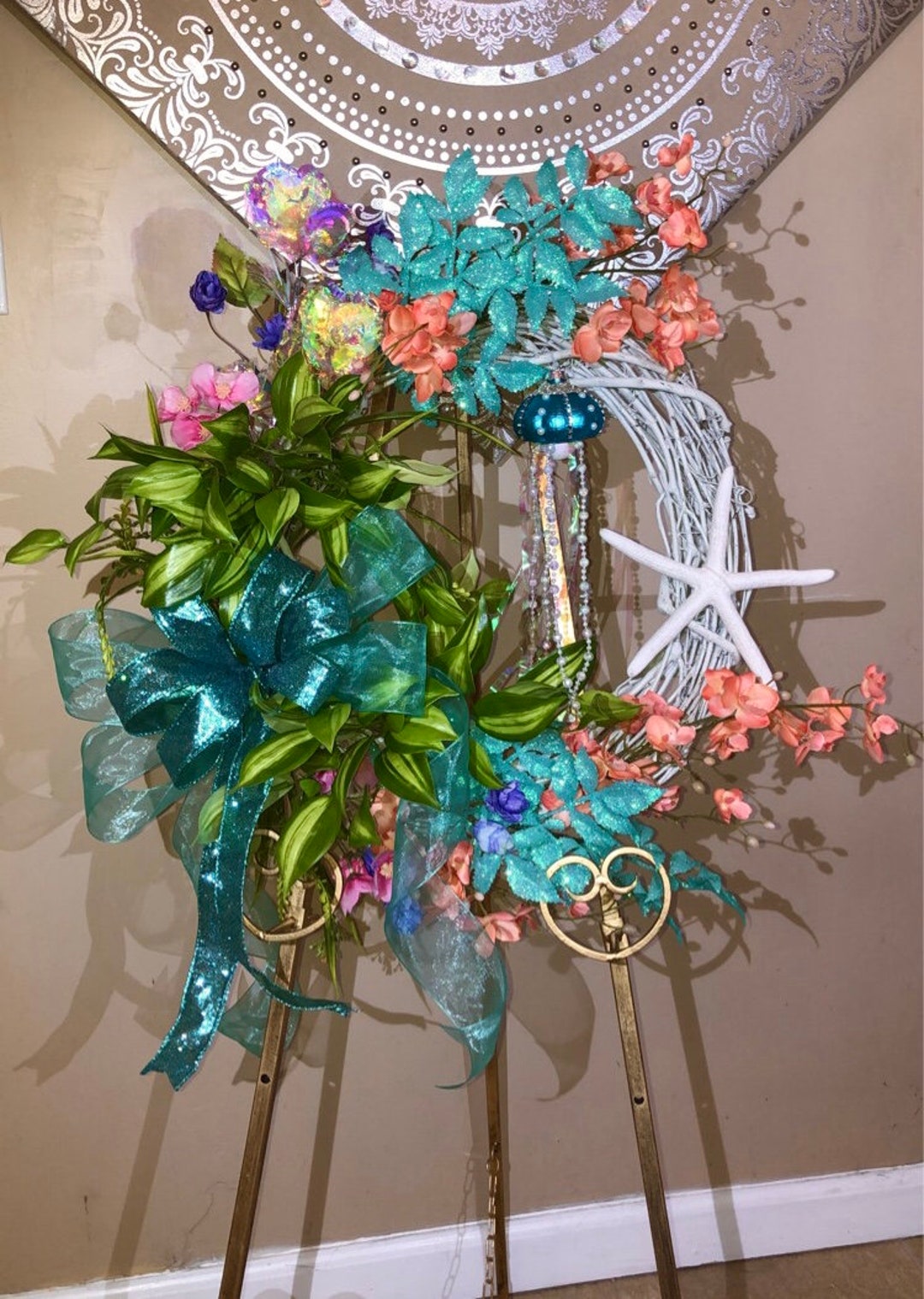 Under the Sea Wreath, Tropical Floral Wreath, Under the Sea Decor ...