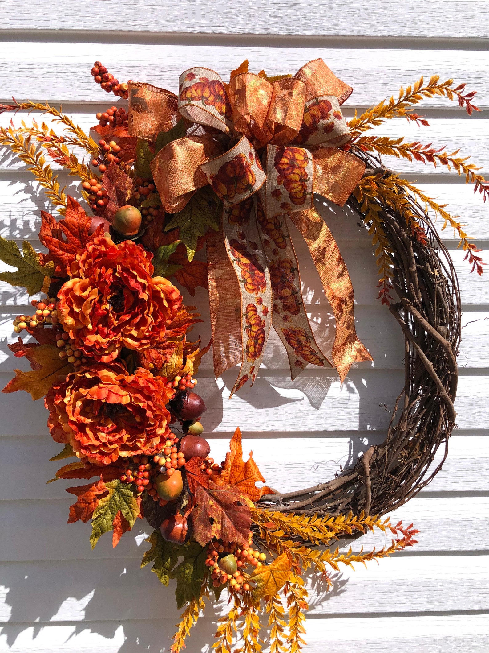 Large Fall Wreath, Fall Wreath for Front Door, Autumn Wreath ...