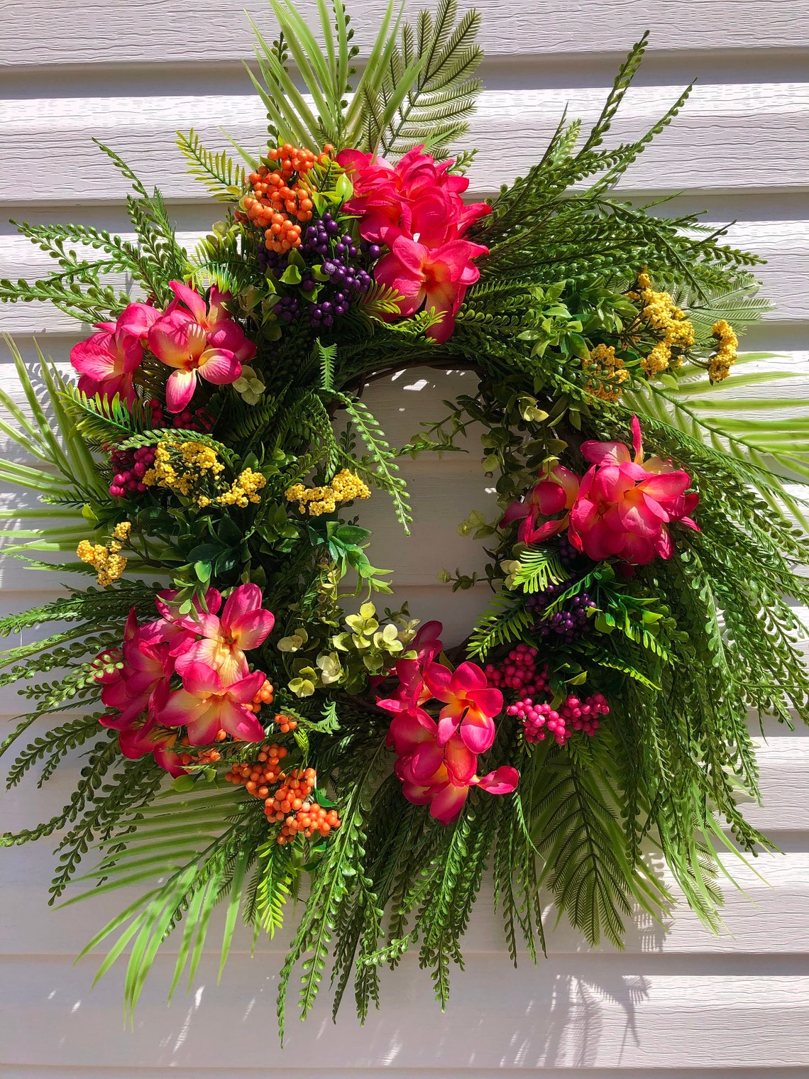 Summer Tropical Wreath, Hawaiian Decor, Beach Wreath, Tropical Wreath ...