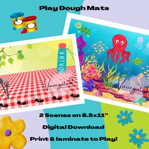 Play Dough Scene Play Mats, 2 Printable PDF Scenes, Print and Laminate ...