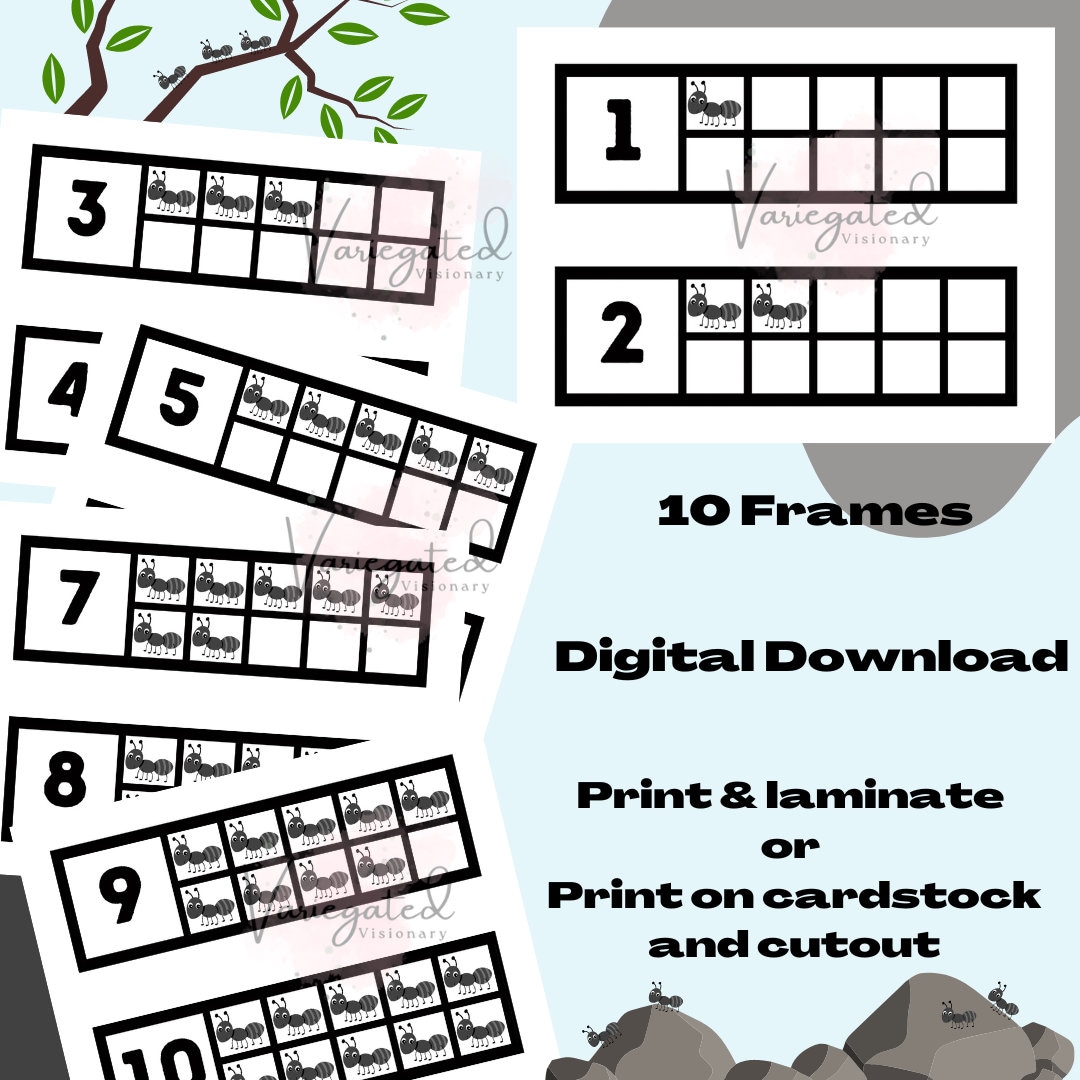 Summer Bugs Theme Printable 10-frames - SIX Sets - PDF, Math Pages ...