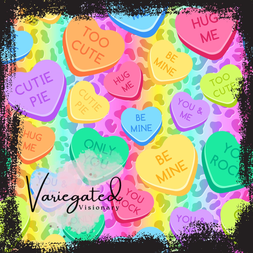 Conversation Hearts - Valentine's Day Seamless File Design - Etsy