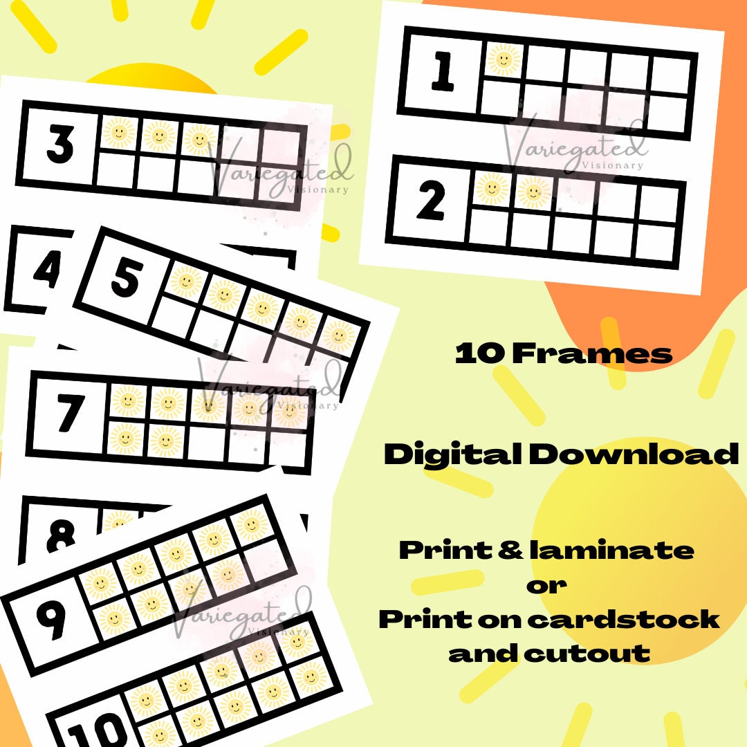 Summer Splash Theme Printable 10-frames - Five Sets - PDF, Math Pages ...