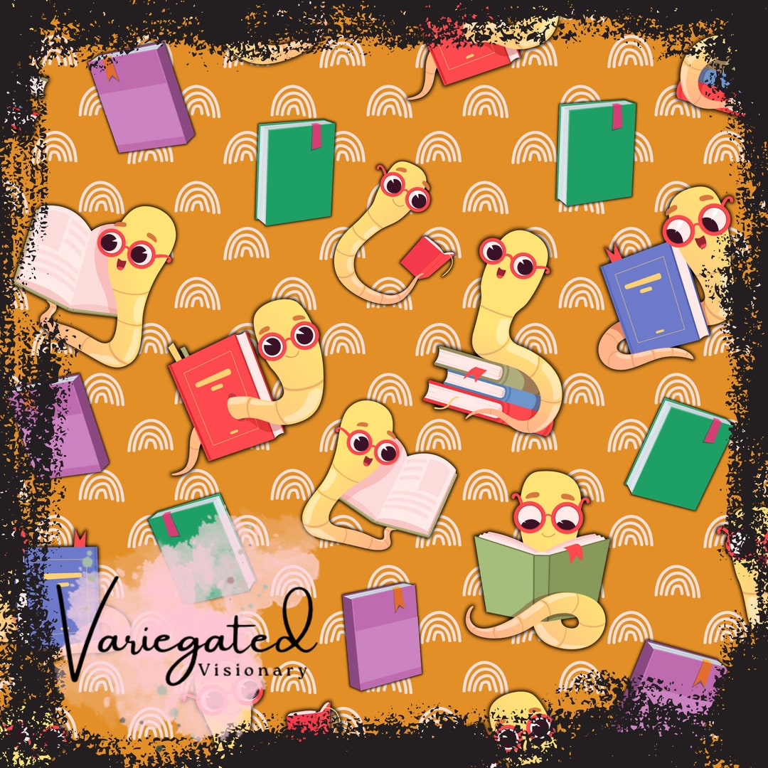 Bookworm - Back to School Seamless Designs - Two Colorways to Choose ...