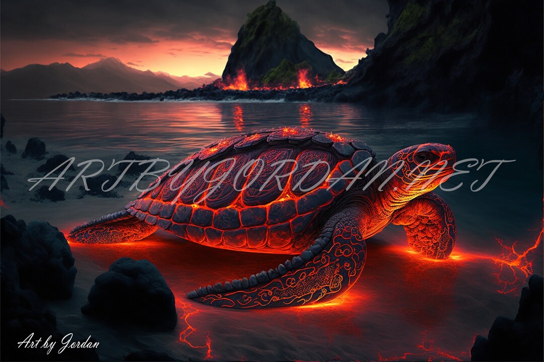 Lava Sea Turtle - Etsy