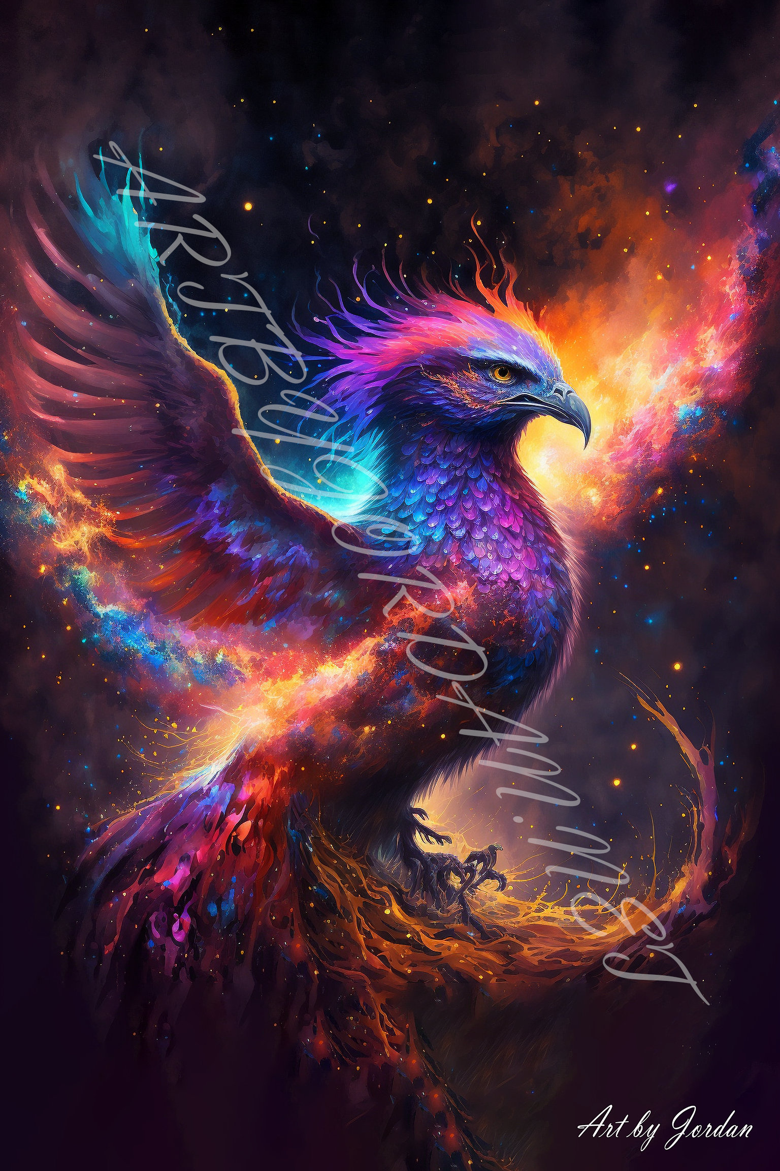Rainbow Phoenix Bird