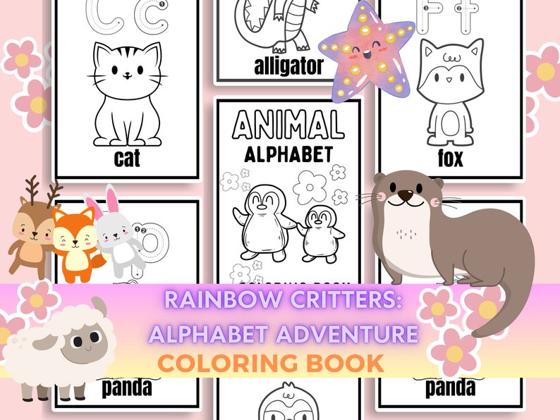 Rainbow Critters: Alphabet Adventure Coloring Book & Tracing Alphabet ...