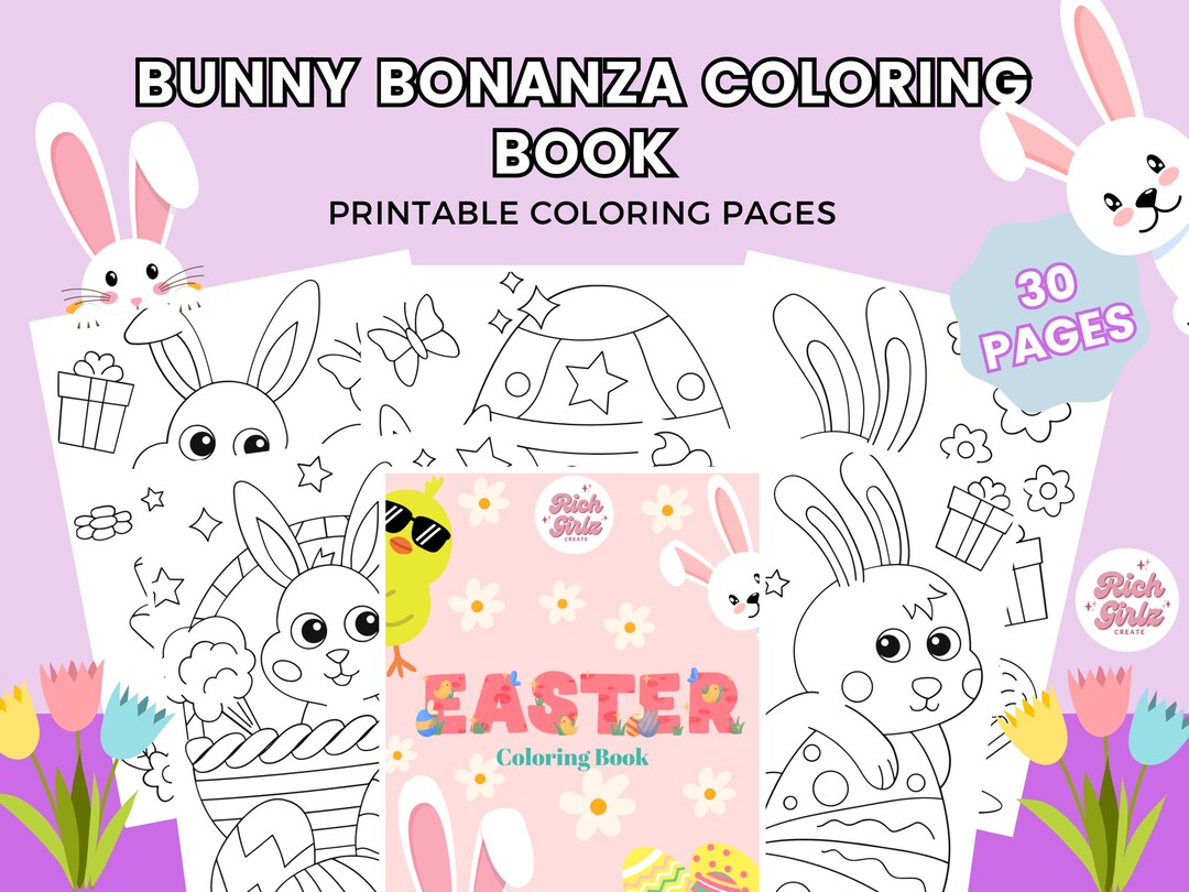 Easter Coloring Book Bunny Bonanza Coloring Book Bunny Kids Coloring ...