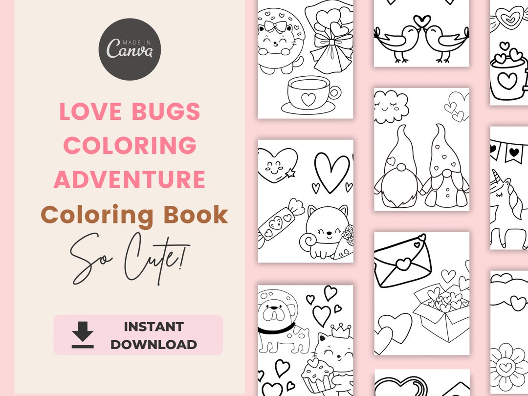 Love Bugs Coloring Adventure Printables Valentines Printable Valentines ...