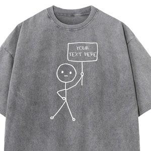 Stickman Shirt, Custom Stickman Tshirt, Custom Text Tee Shirt, Retro ...