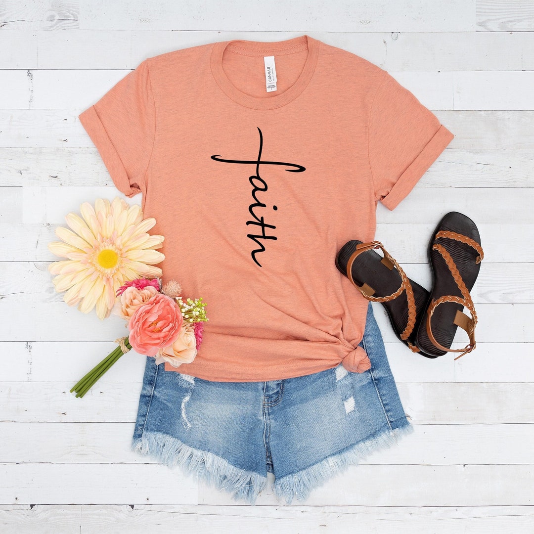 Faith Cross T-shirt, Christian Gift, Faith Gift, Christian Shirts, Love ...