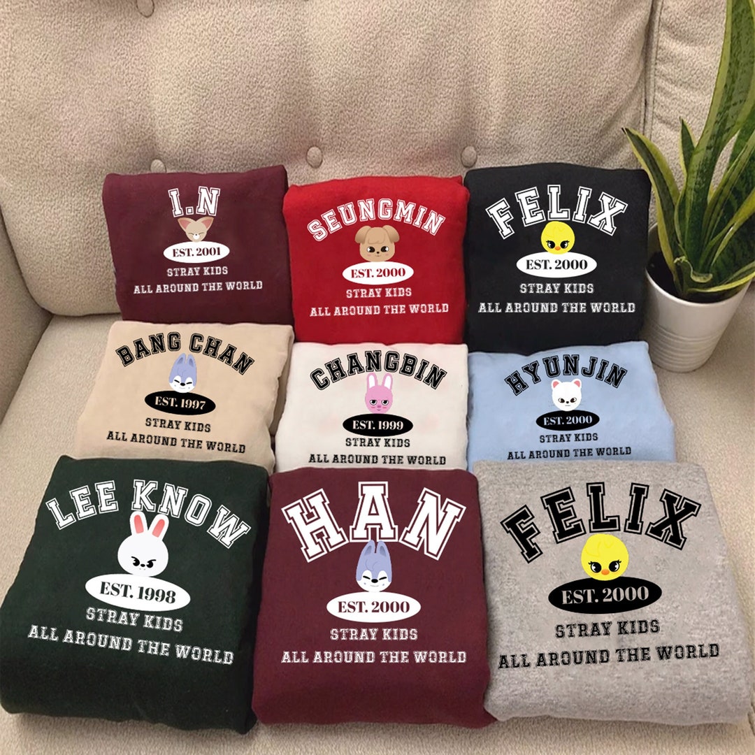 Cute Stray Kids Members Chibi Sweatshirt, Stray Kids Shirt, Stray Kids ...