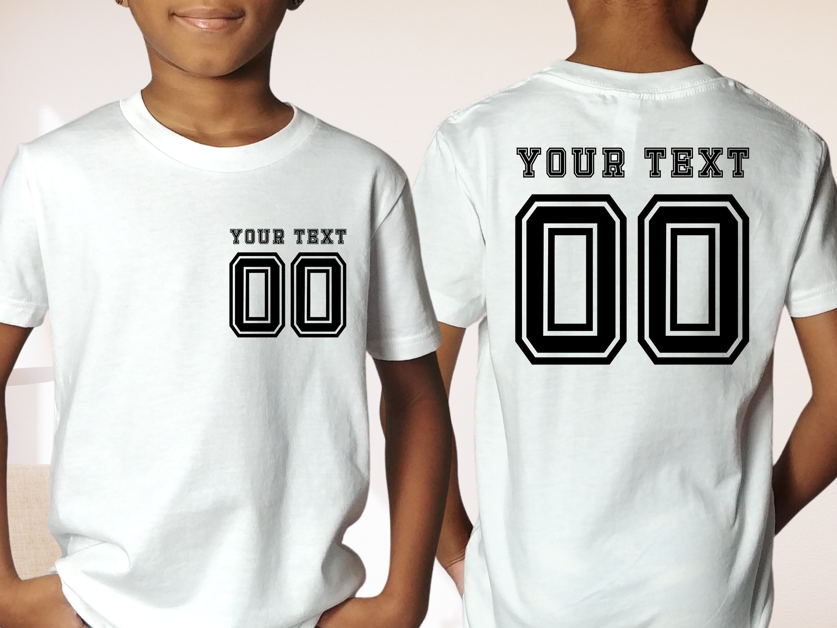 Custom T-shirt Front and Back Name and Number Sports Team - Etsy