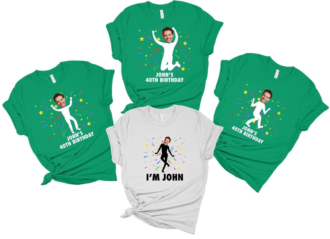 Custom Face Stick Figures Birthday Shirt, Birthday Photo Shirt, Custom ...