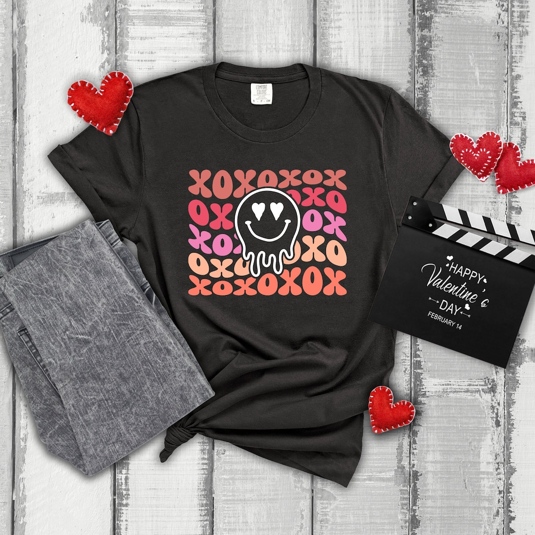 Retro Xoxo Smiley Love Tshirt, Valentine Heart Shirt, Retro Shirt, Love ...