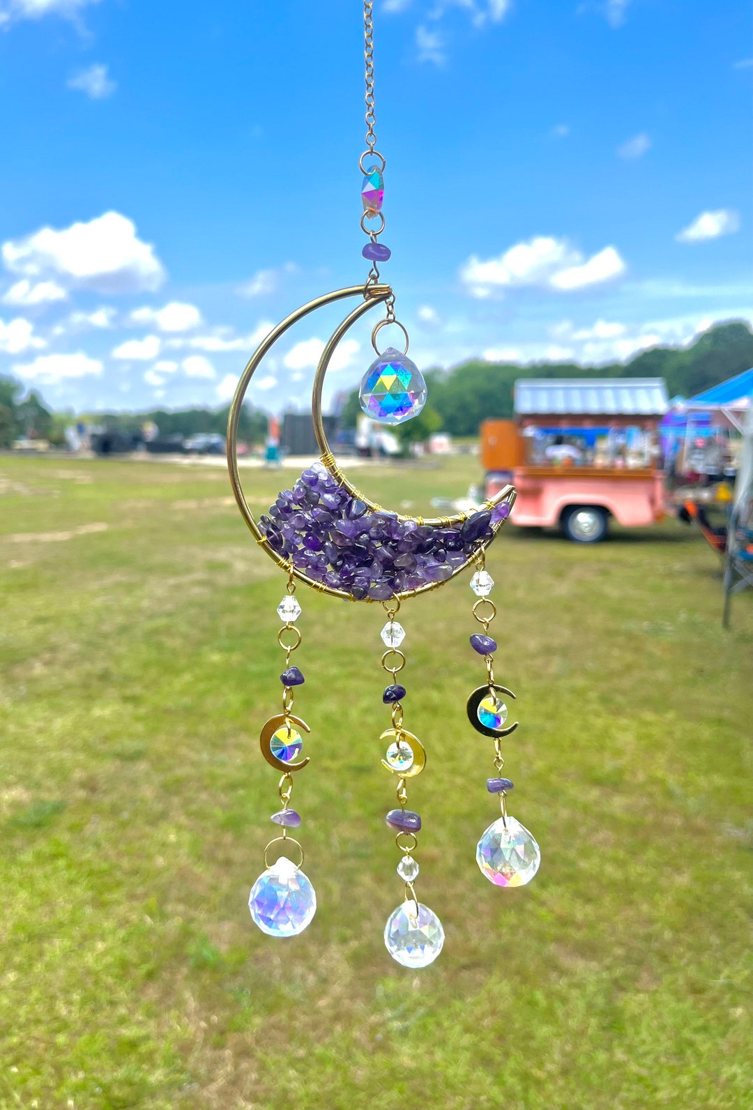 Amethyst Moon Crystal Sun Catcher | Light Catchers | Crystal Sun ...