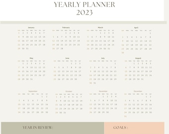 2023 Yearly and Monthly Planner - Etsy