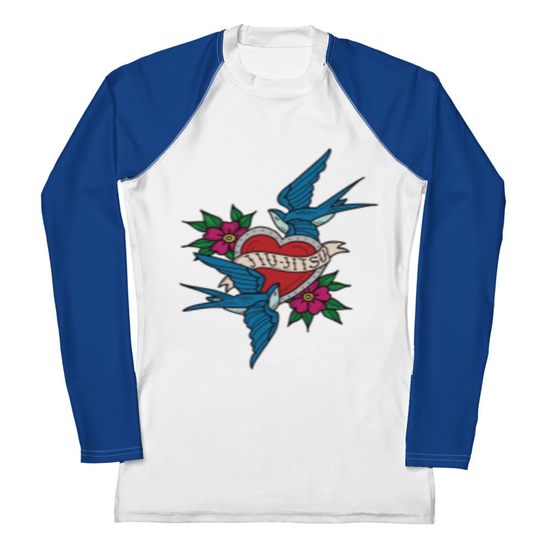 Love Birds Tattoo Design Ranked Women's BJJ Rash Guard Blue - Etsy