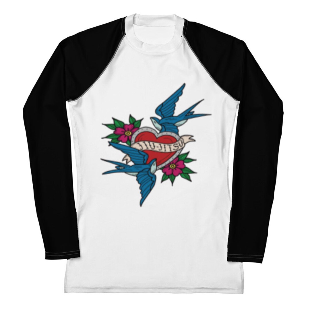 Love Birds Tattoo Design Ranked Women's BJJ Rash Guard Black - Etsy