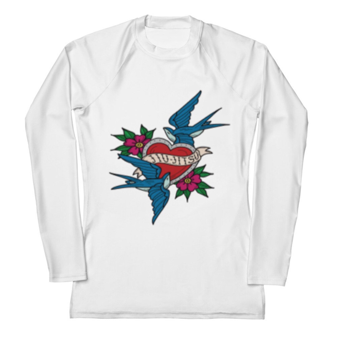Love Birds Tattoo Design Ranked Women's BJJ Rash Guard White - Etsy