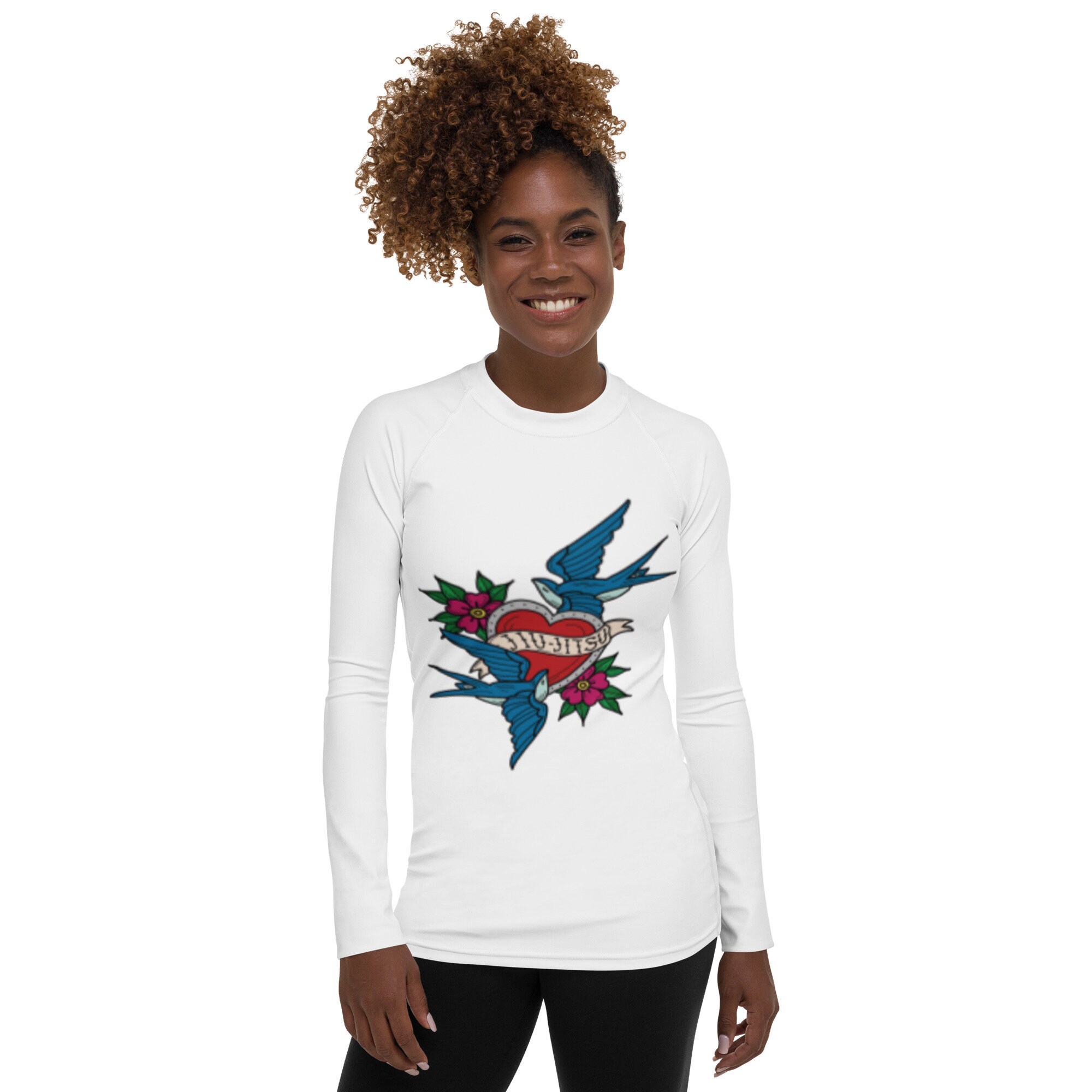 Love Birds Tattoo Design Ranked Women's BJJ Rash Guard White - Etsy