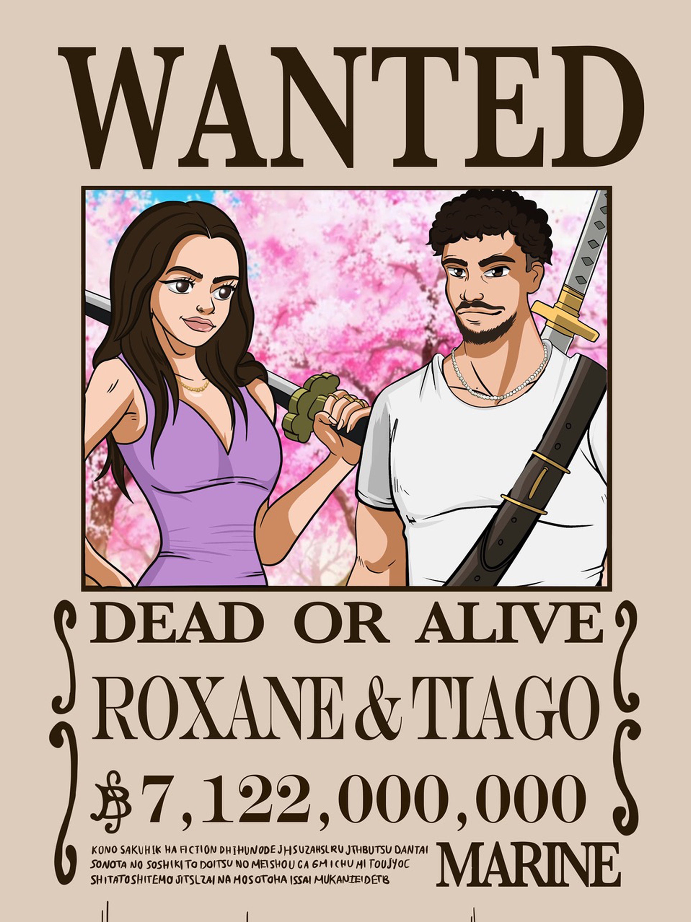 Fully Custom Anime Portrait Custom Anime Wanted Poster - Etsy