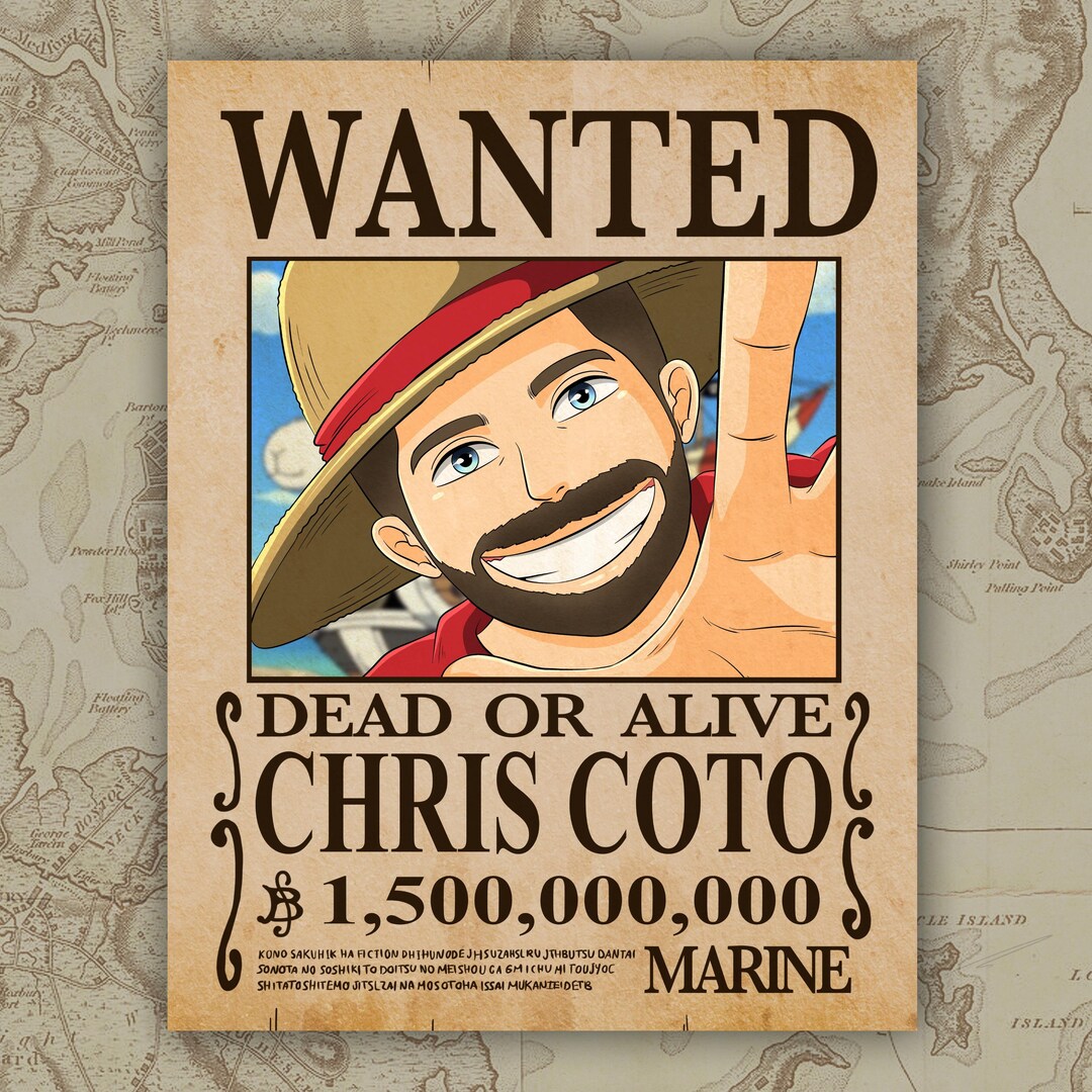 Custom Anime Wanted Poster | Personalized One Piece Art | Digital ...