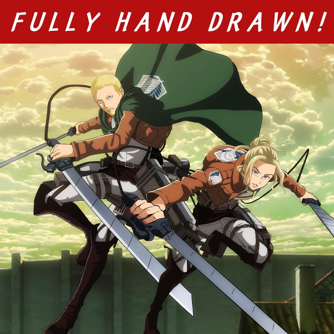 Custom AOT Anime Portrait | Personalized Cartoon Art | Digital Anime ...