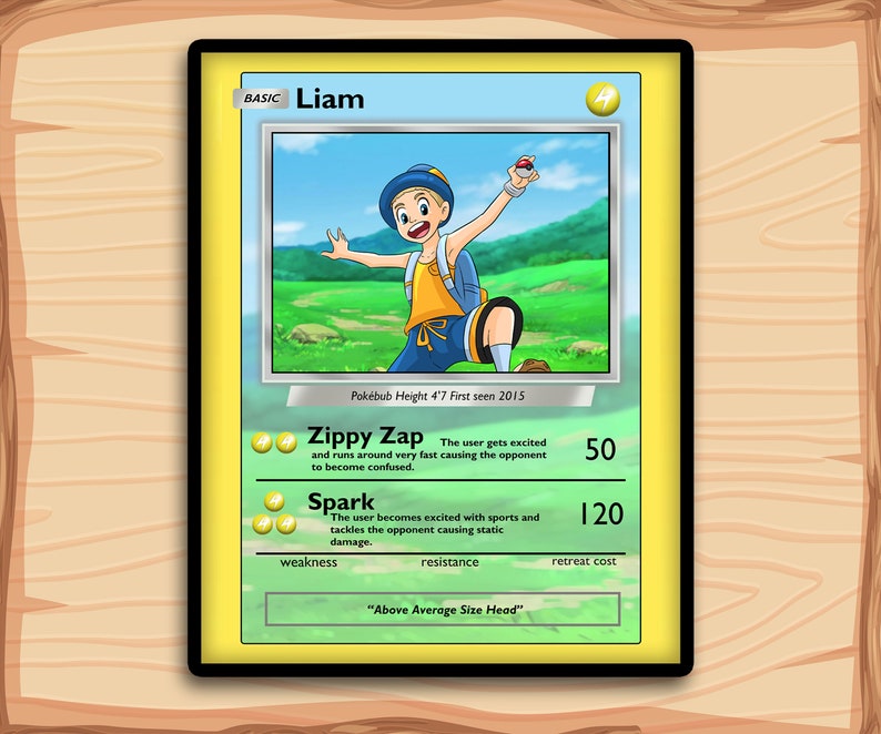 Custom Pokémon Trainer Card | Personalized Trading Card | Cartoon Style ...