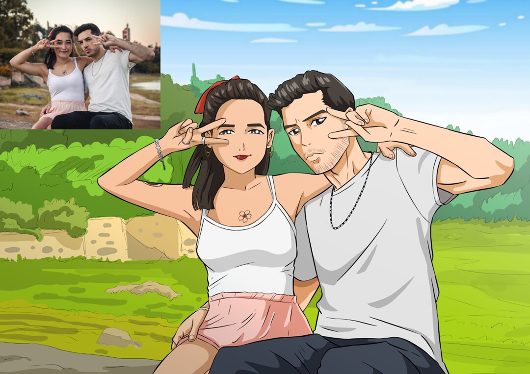 Fully Custom Anime Portrait , Couple Anime Portrait, Family Anime ...