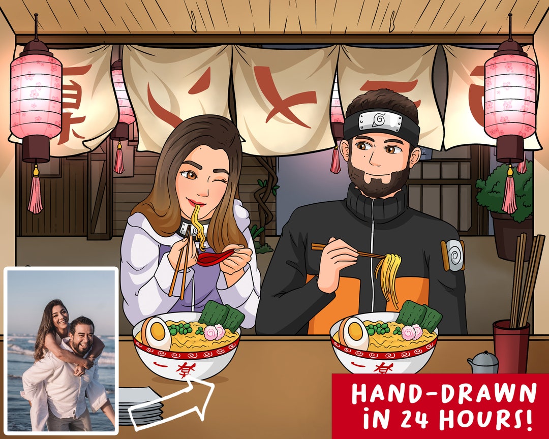 Custom Restaurant Ramen Anime Portrait | Personalized Anime Illustation ...
